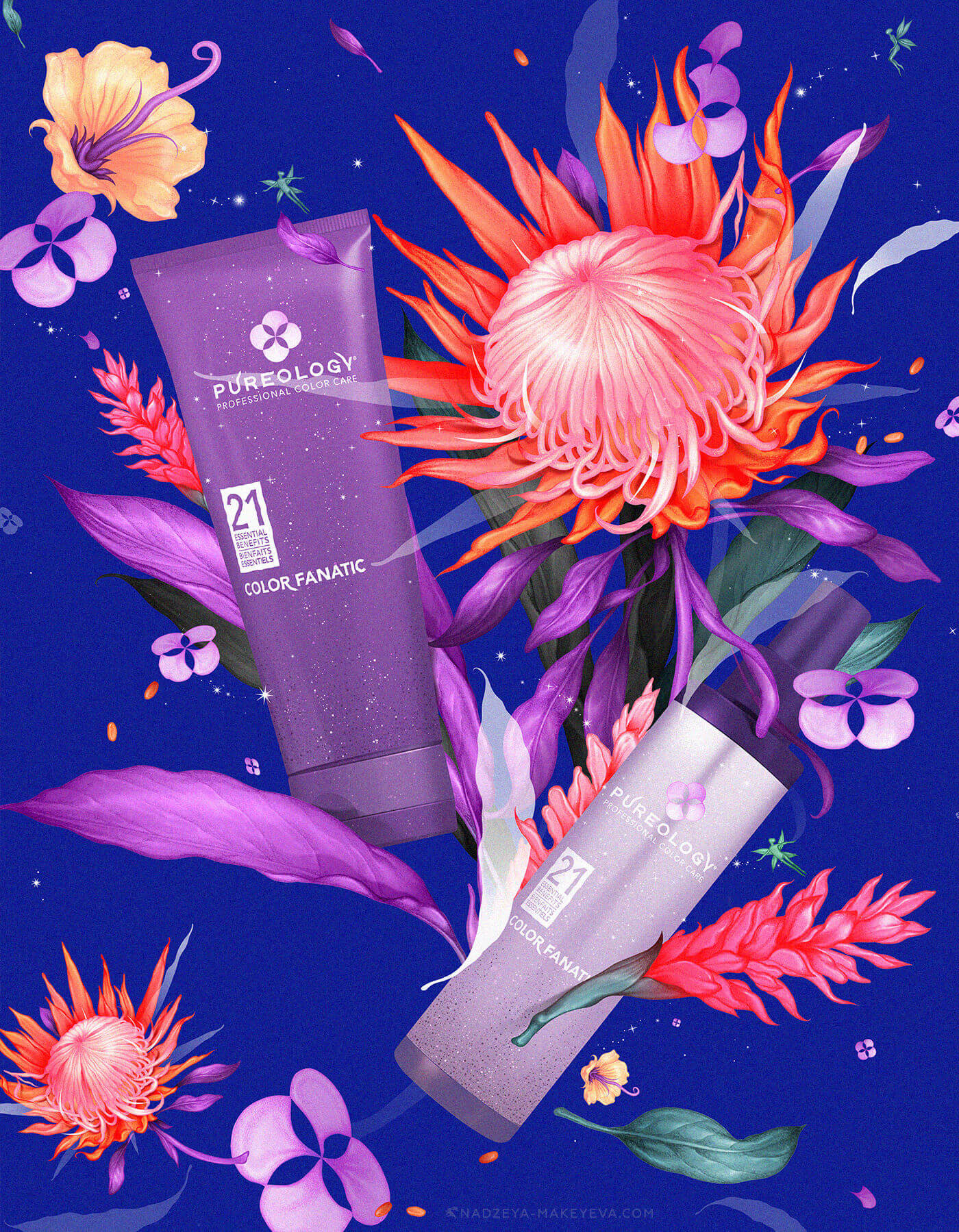 Pureology Illustration Set - Nadzeya Makeyeva Illustrations