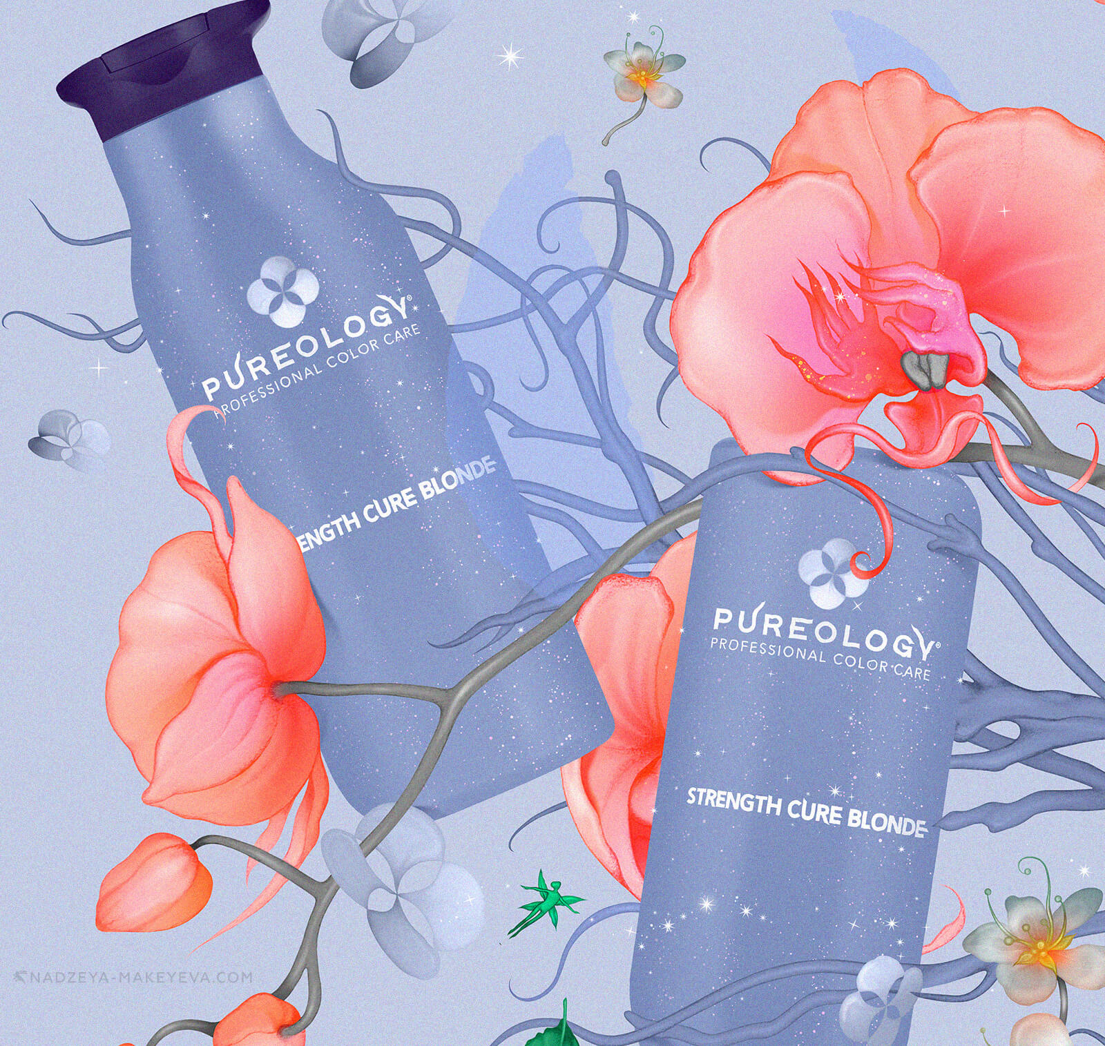 Pureology Illustration Set - Nadzeya Makeyeva Illustrations