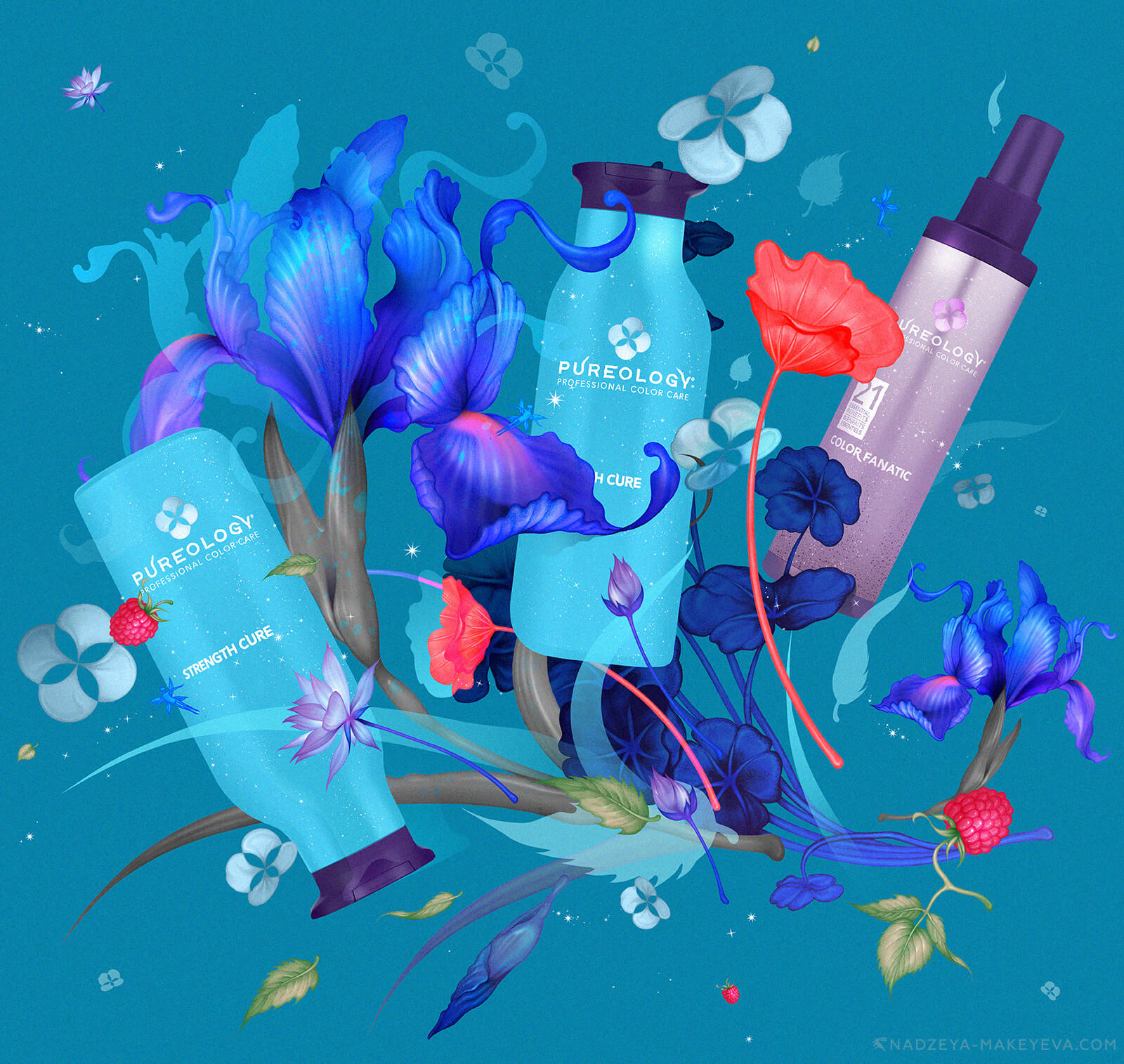 Pureology Illustration Set - Nadzeya Makeyeva Illustrations
